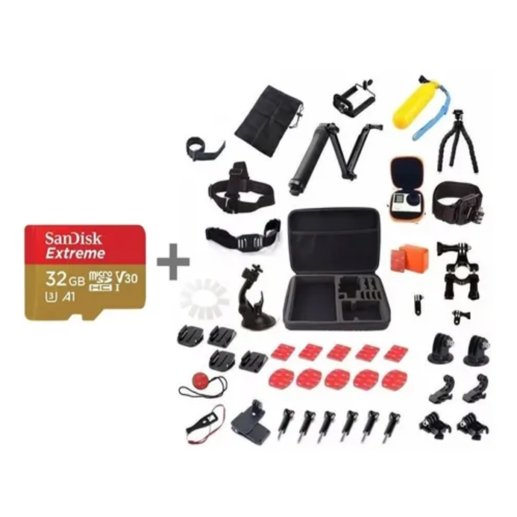 Combo Adventure Gopro Hero 9 Black 5k + Kit 64 Accesorios + Memoria ...
